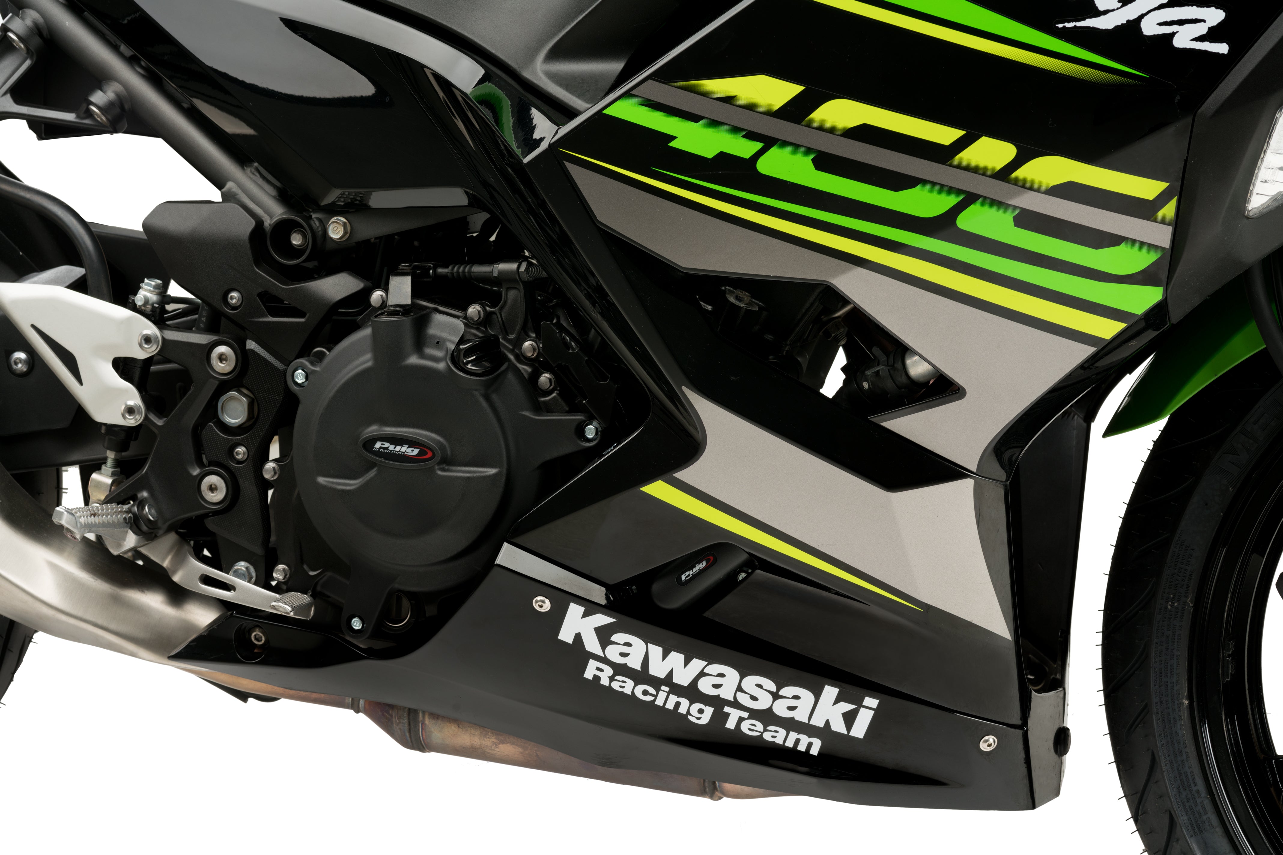 Puig Engine Covers Track for Championship Kawasaki Ninja 400 2018-2024